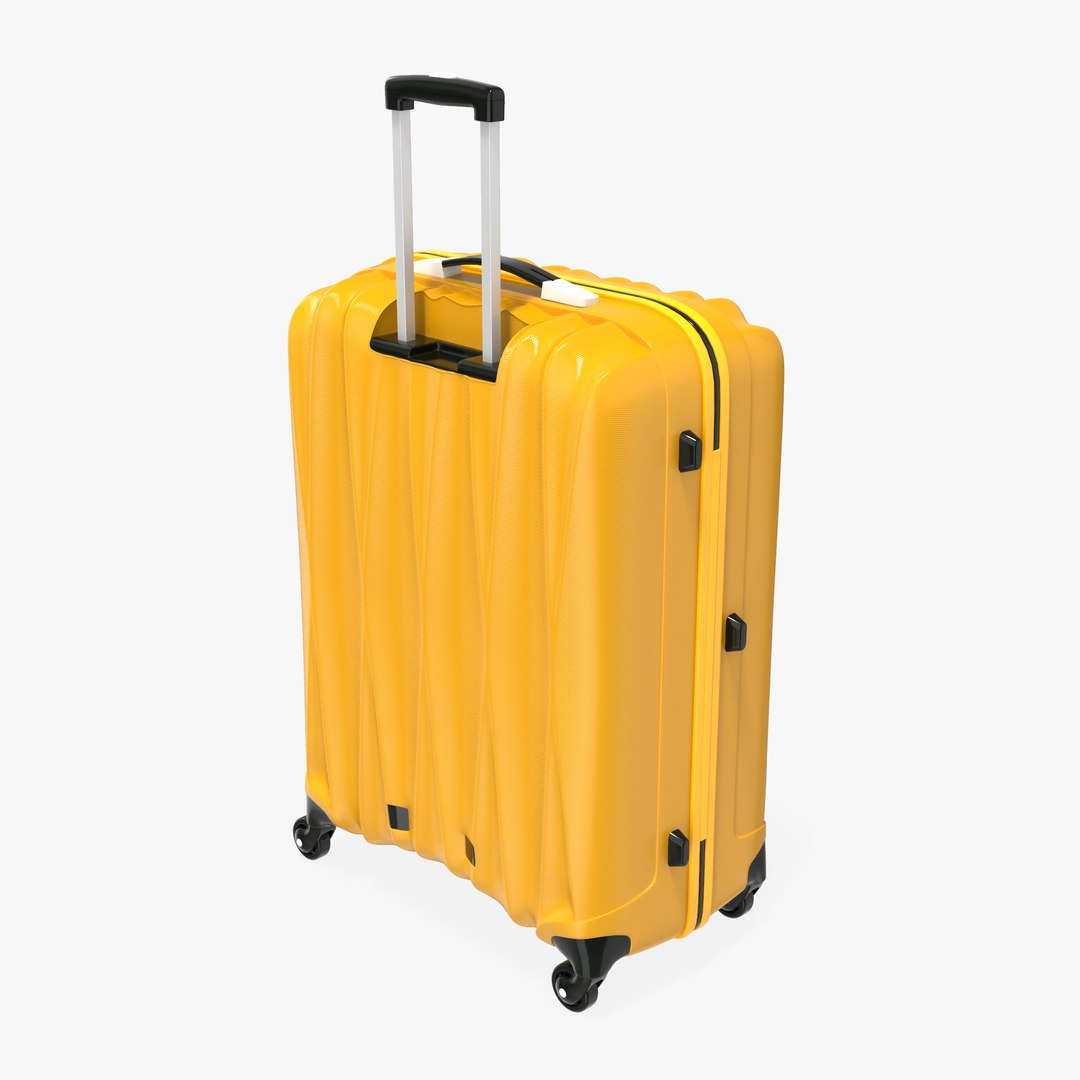 3D Golden Yellow Suitcase Model - TurboSquid 1989791
