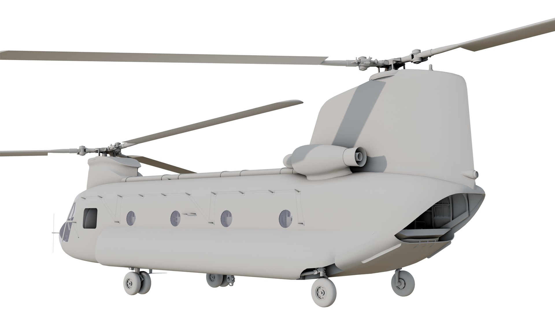 CH-47A Transport Helicopter With Cockpit Game Model Model - TurboSquid ...