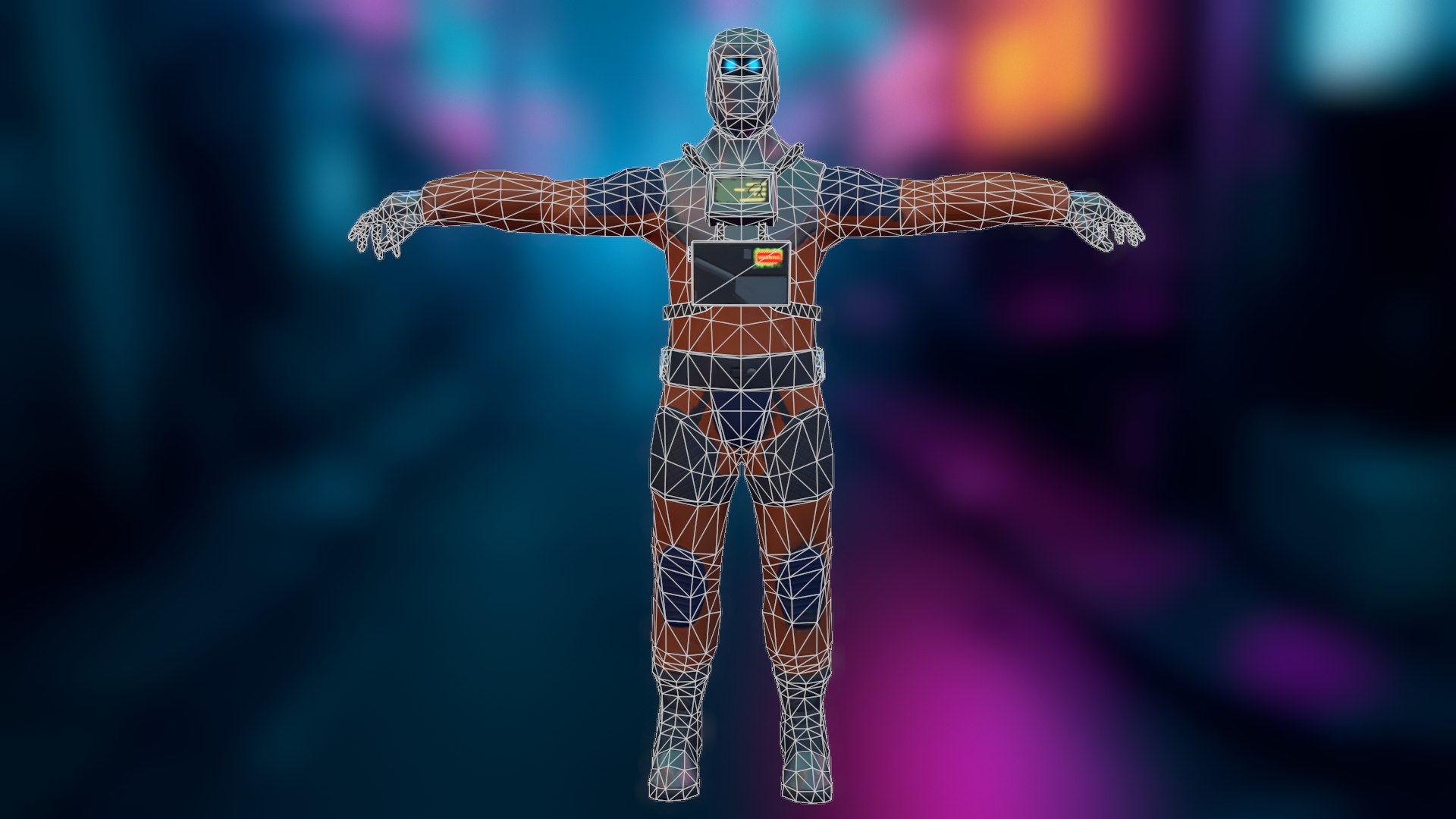 Sci-fi Futuristic character Cybernetic Cyberpunk hero 3D model ...