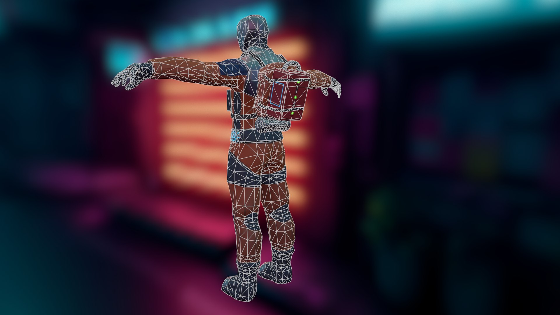 Sci-fi Futuristic character Cybernetic Cyberpunk hero 3D model ...