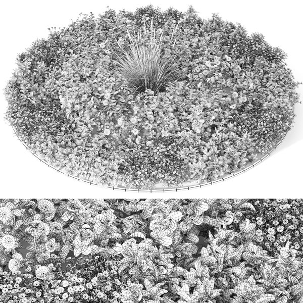 3D flowerbed 4 plants flowers model - TurboSquid 1709160