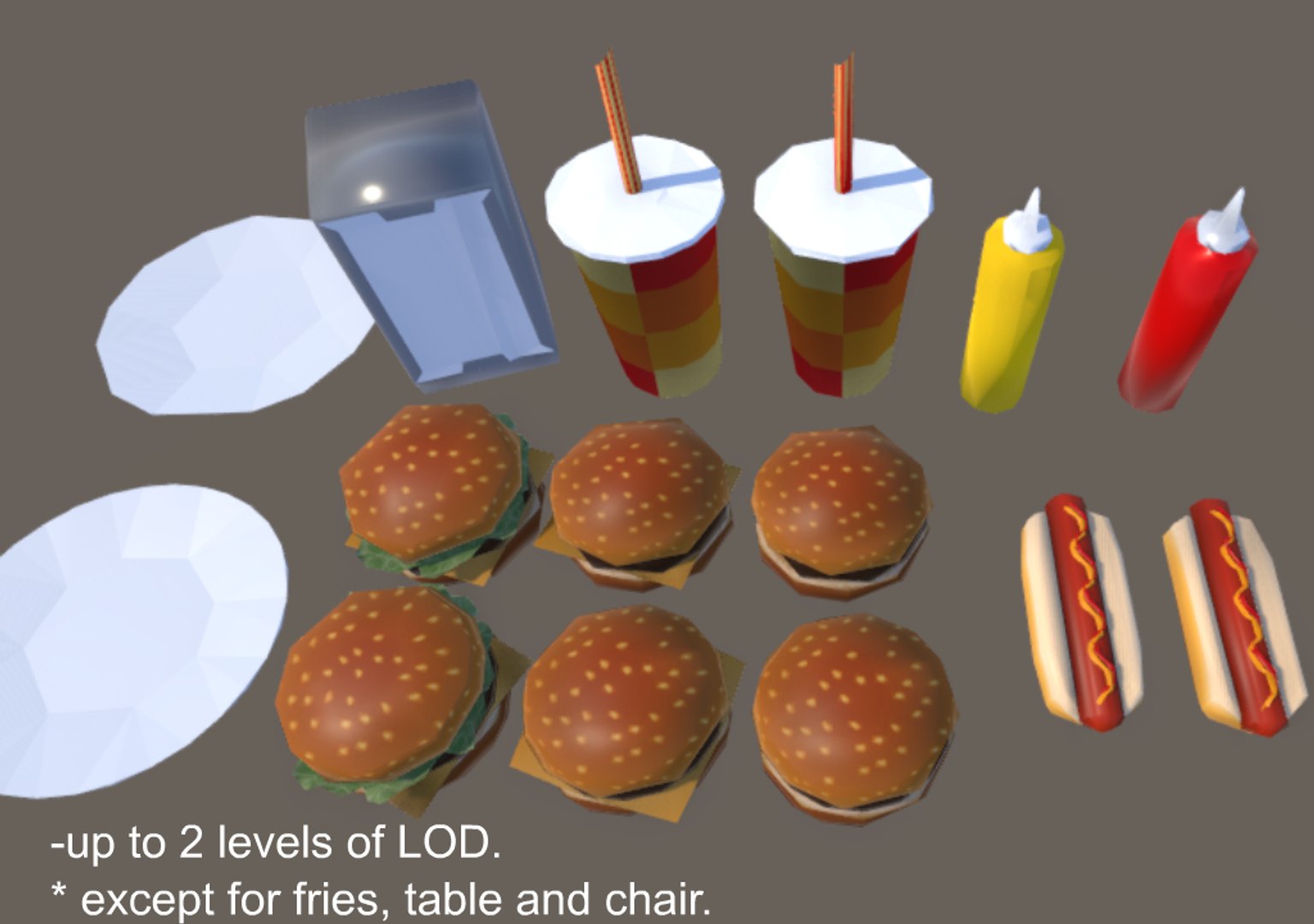 3D Fast Food Props - TurboSquid 1330428