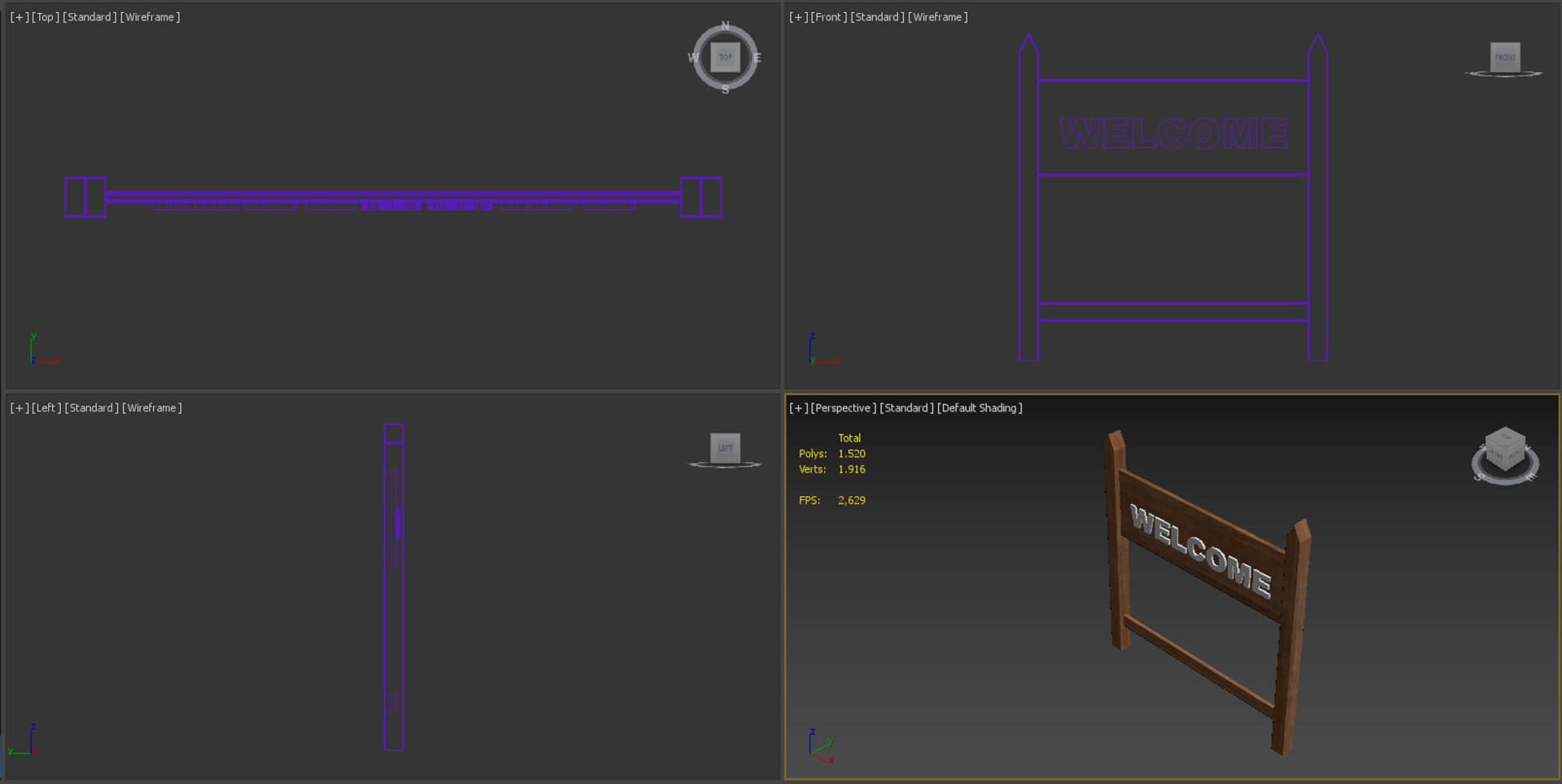 3D Wooden 3D Model - Realistic Sign Model - TurboSquid 2304220