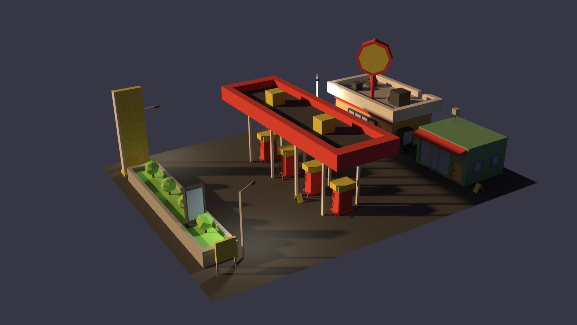 3D Filling Station Gas Model - TurboSquid 1189061