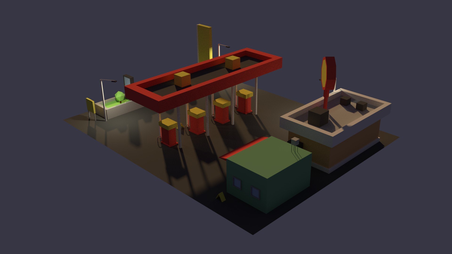 3D Filling Station Gas Model - TurboSquid 1189061