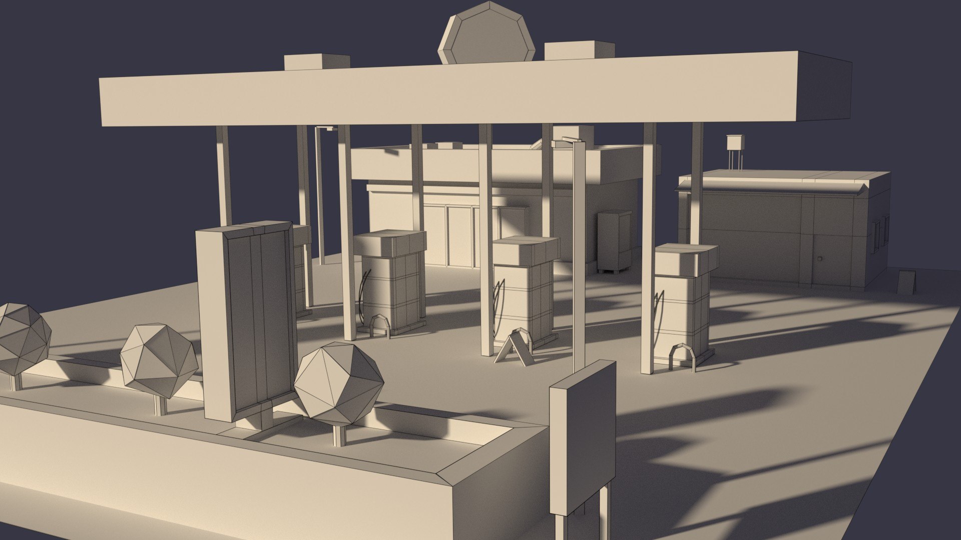 3D Filling Station Gas Model - TurboSquid 1189061
