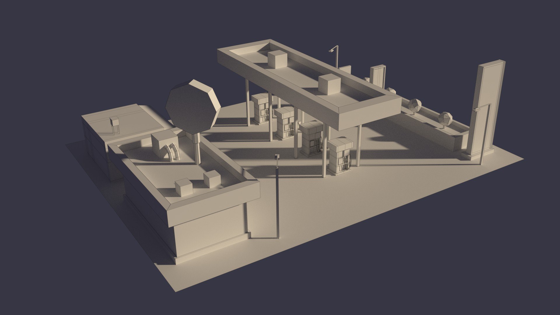 3D Filling Station Gas Model - TurboSquid 1189061