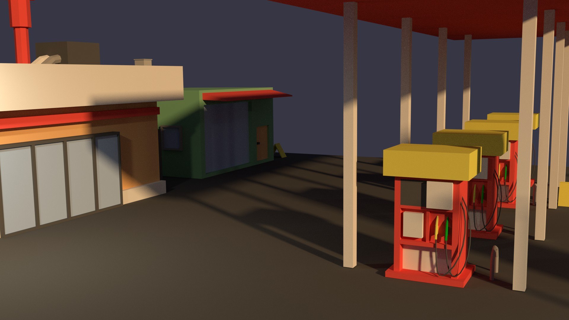 3D Filling Station Gas Model - TurboSquid 1189061