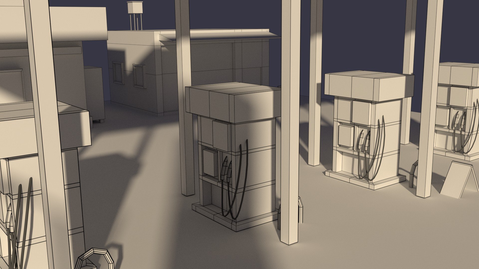 3D Filling Station Gas Model - TurboSquid 1189061