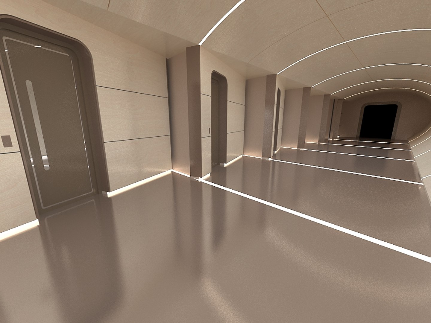 3D Hallway Hall Model - TurboSquid 1618465