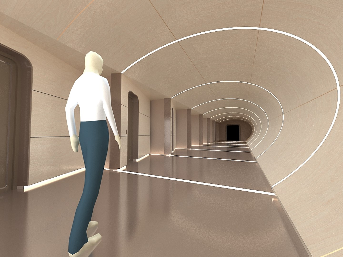 3D Hallway Hall Model - TurboSquid 1618465