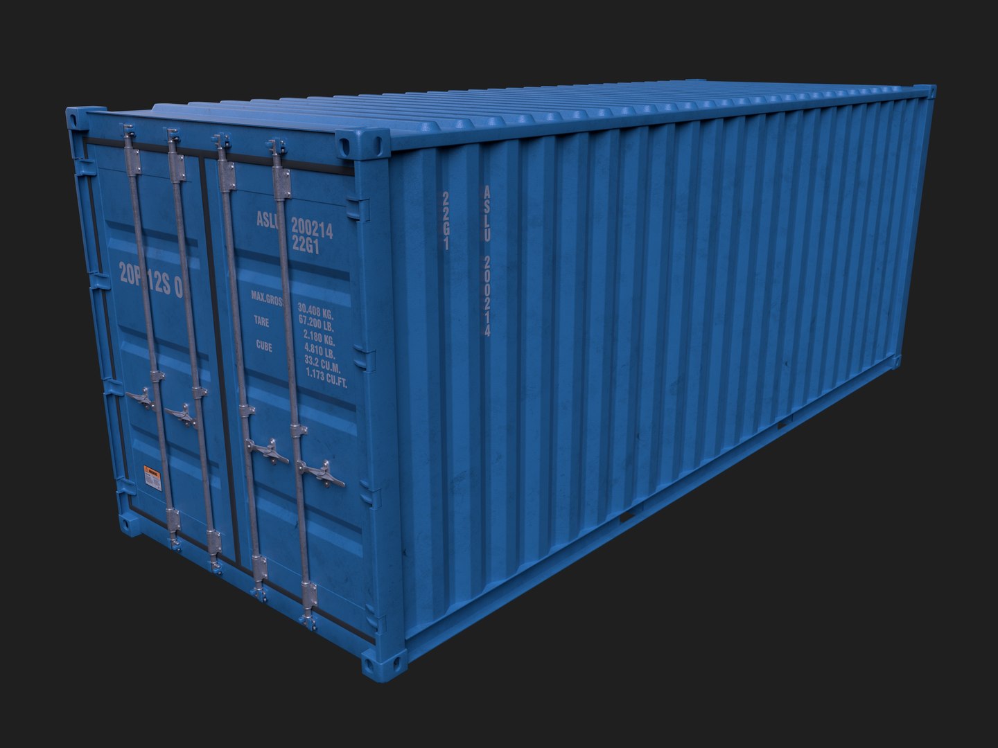 20 Ft ISO Container Detailed 3D Model - TurboSquid 2127617