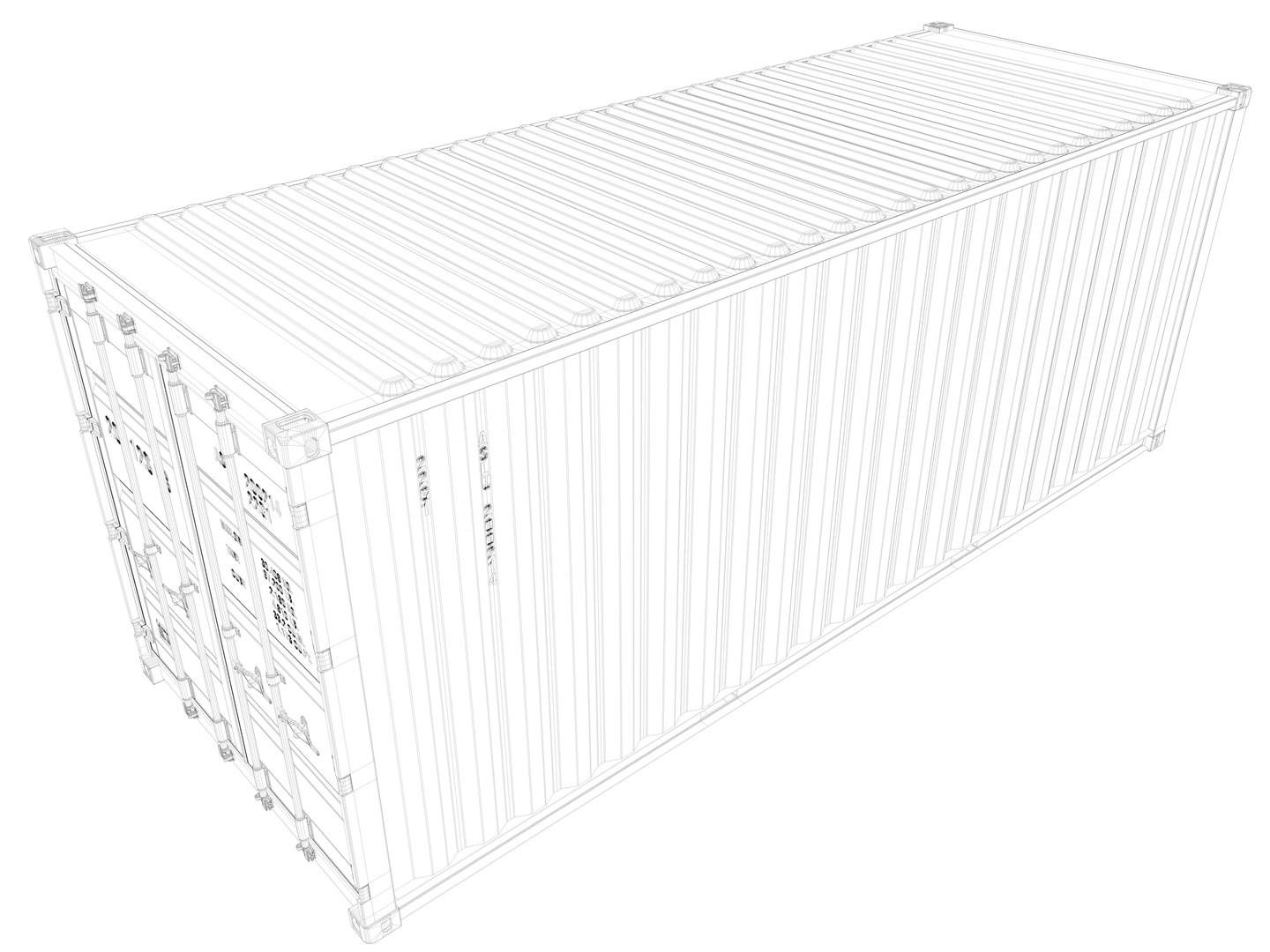 20 Ft ISO Container Detailed 3D Model - TurboSquid 2127617