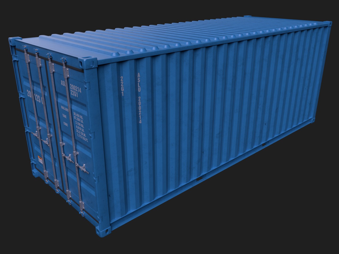 20 Ft ISO Container Detailed 3D Model - TurboSquid 2127617