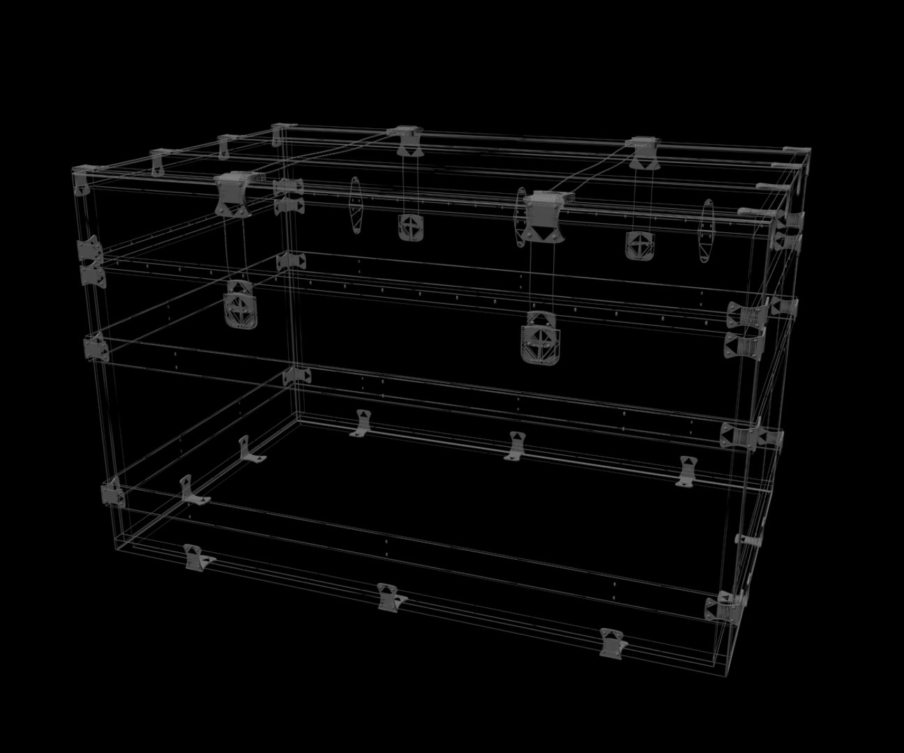 Antique Trunk 3d Model