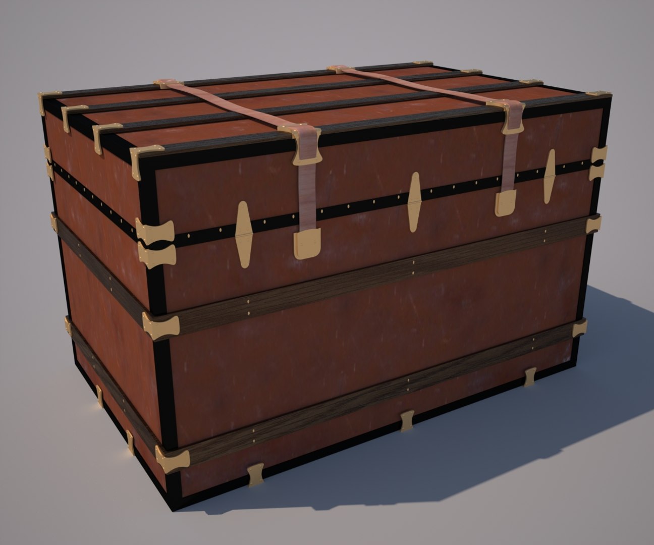 Antique Trunk 3d Model