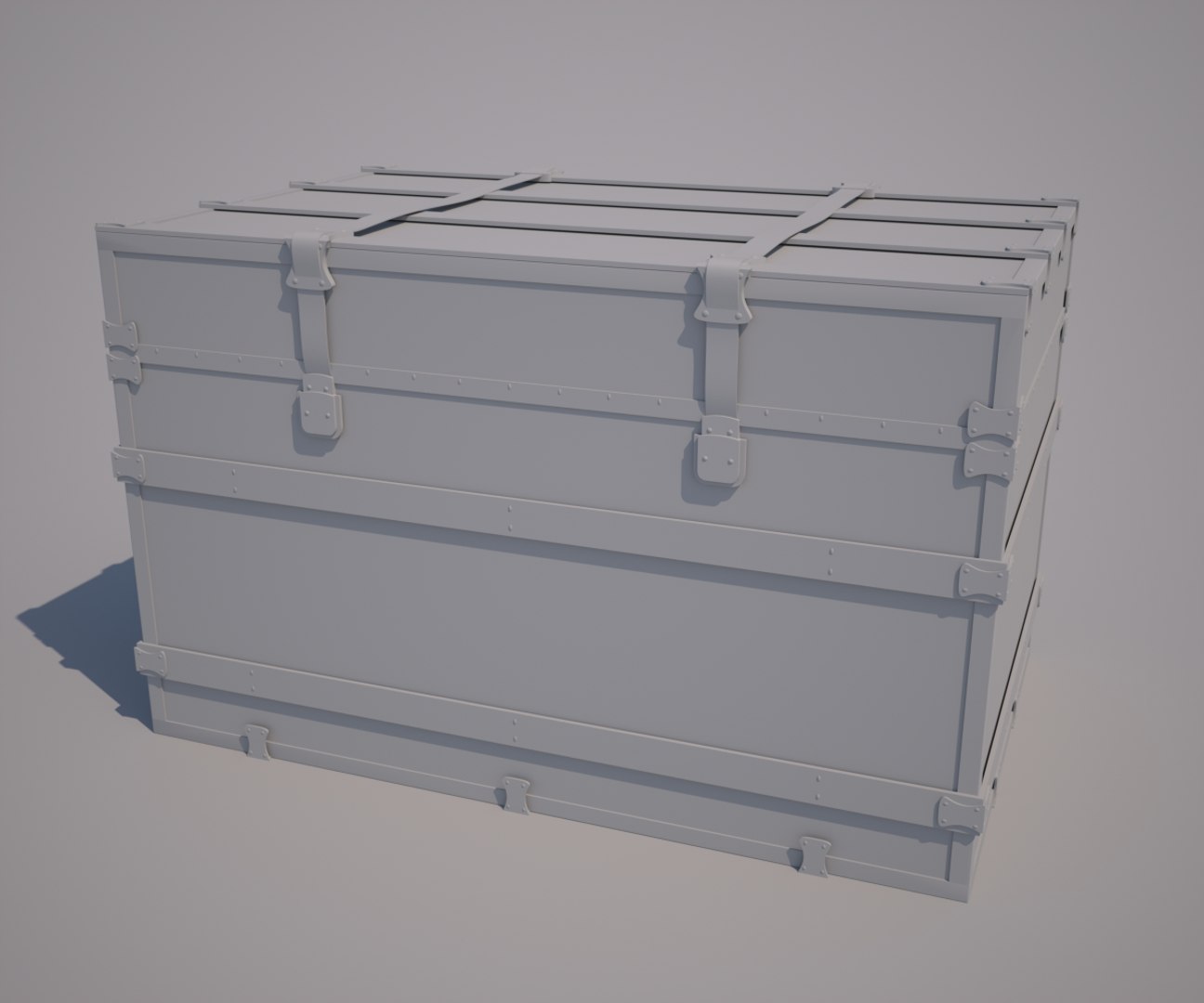 Antique Trunk 3d Model