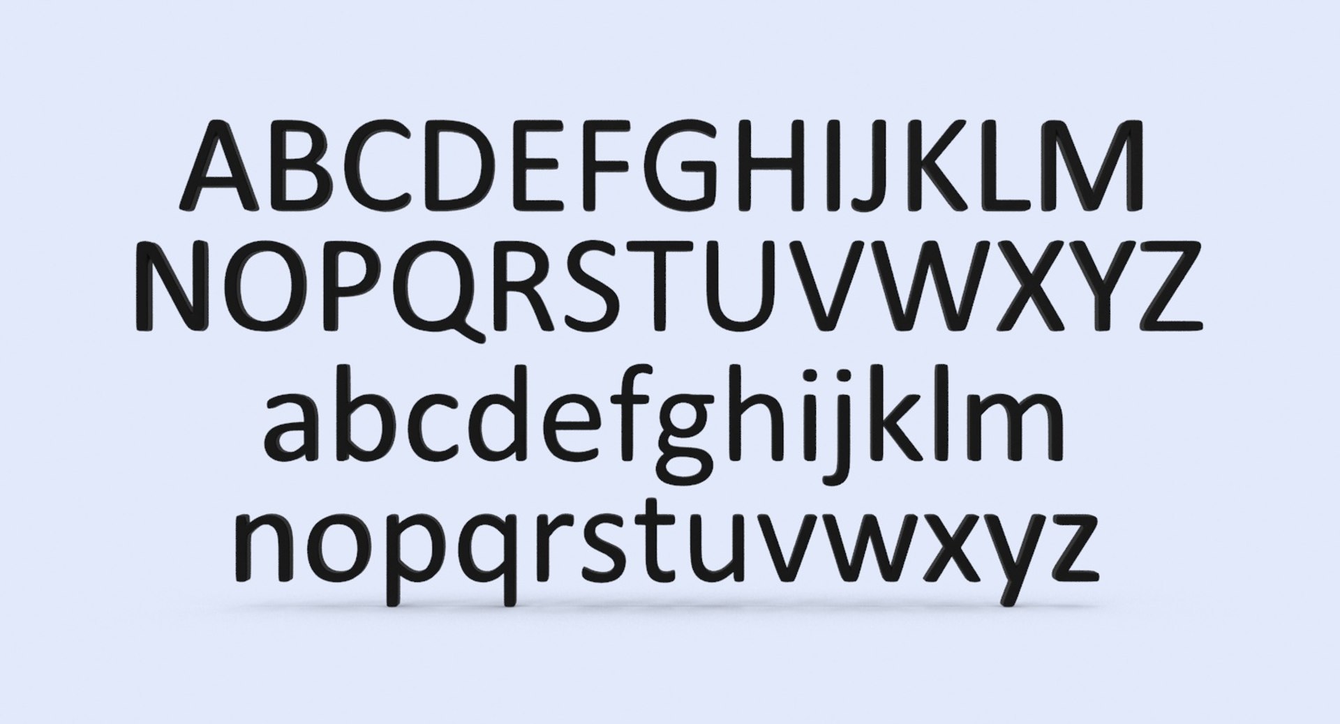 3d Calibri Alphabet Letters