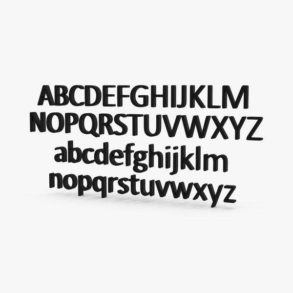 3d calibri alphabet letters