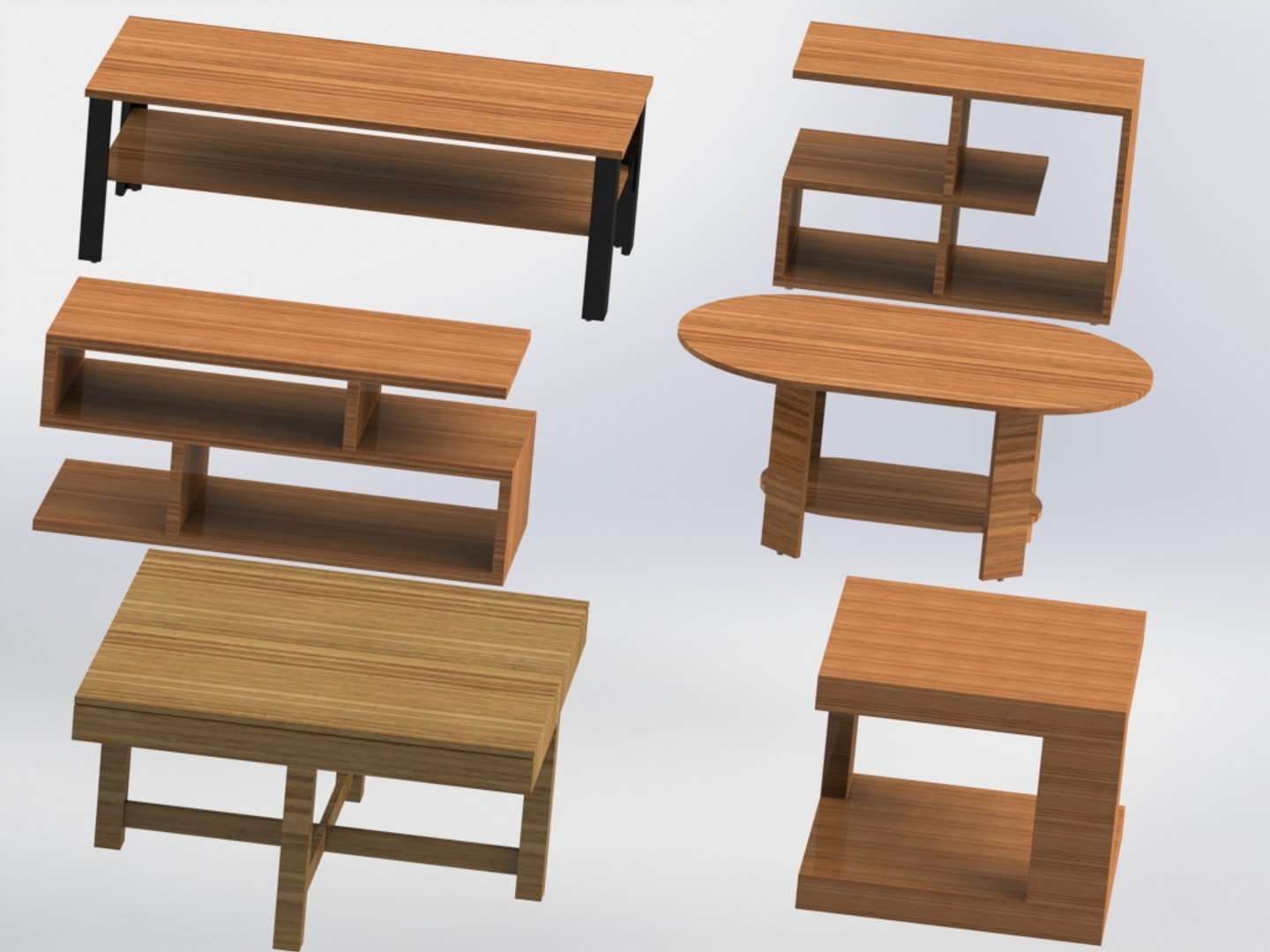 3D Wood Coffee Table Model - TurboSquid 1613578