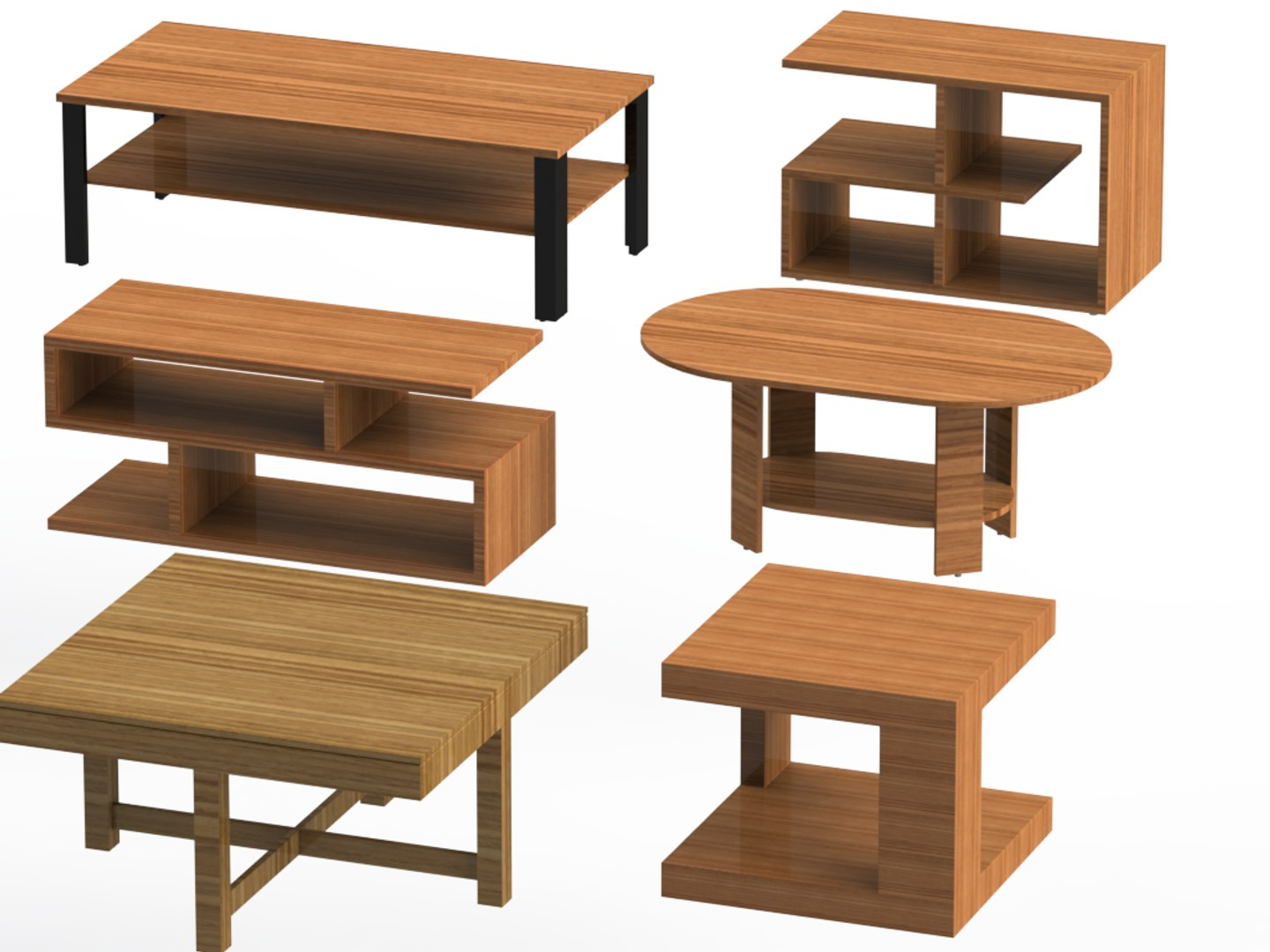 3D Wood Coffee Table Model - TurboSquid 1613578