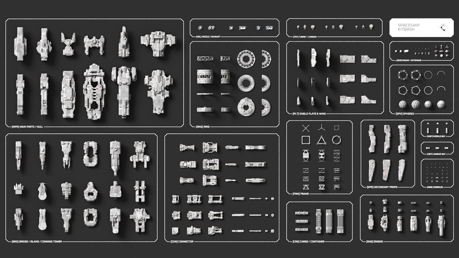 Spaceship Kitbash Pack 3D - TurboSquid 2184577
