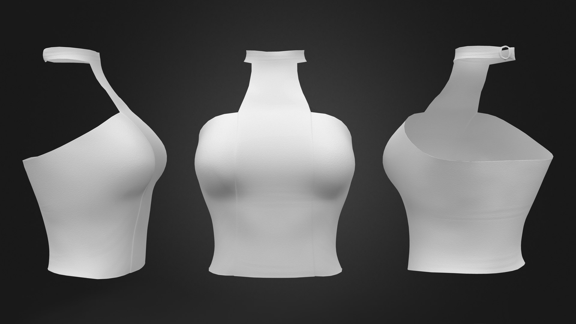 3D High-Neck Racer-Front Crop Top Model - TurboSquid 1815121