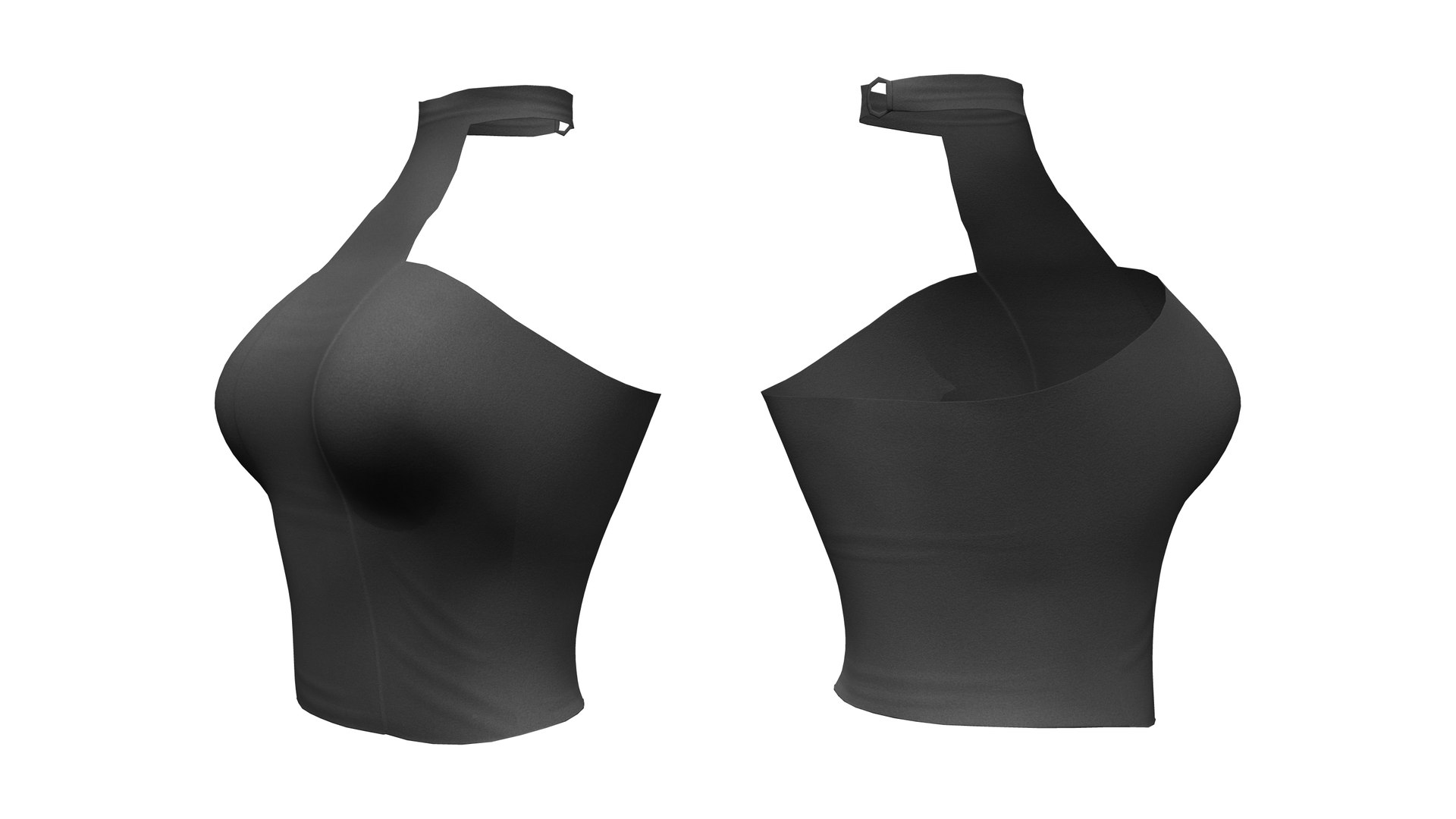 3D High-Neck Racer-Front Crop Top Model - TurboSquid 1815121