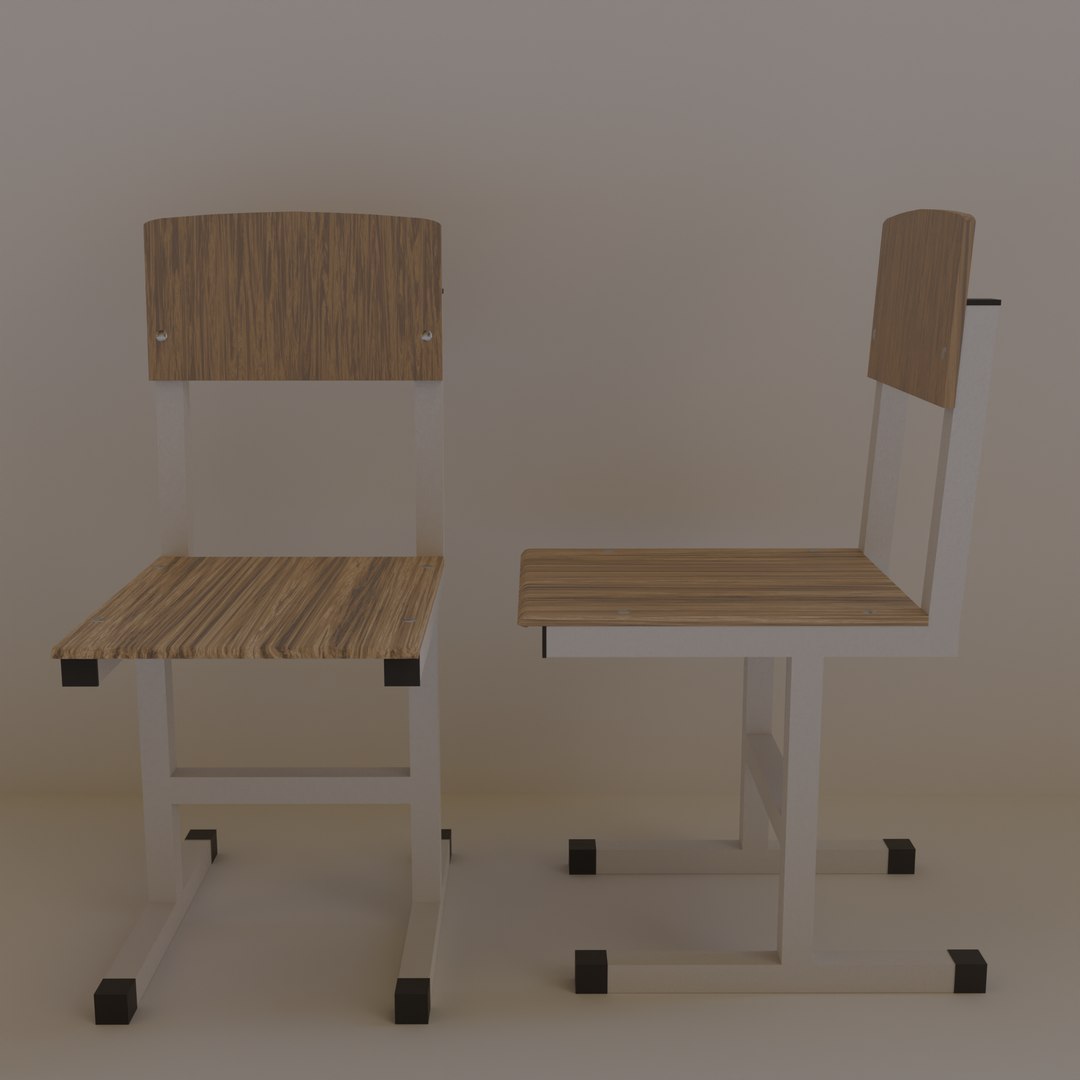 School Chair 3D Model - TurboSquid 1912325