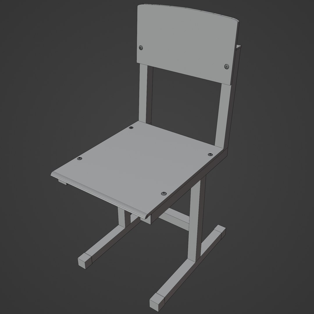 School Chair 3D Model - TurboSquid 1912325