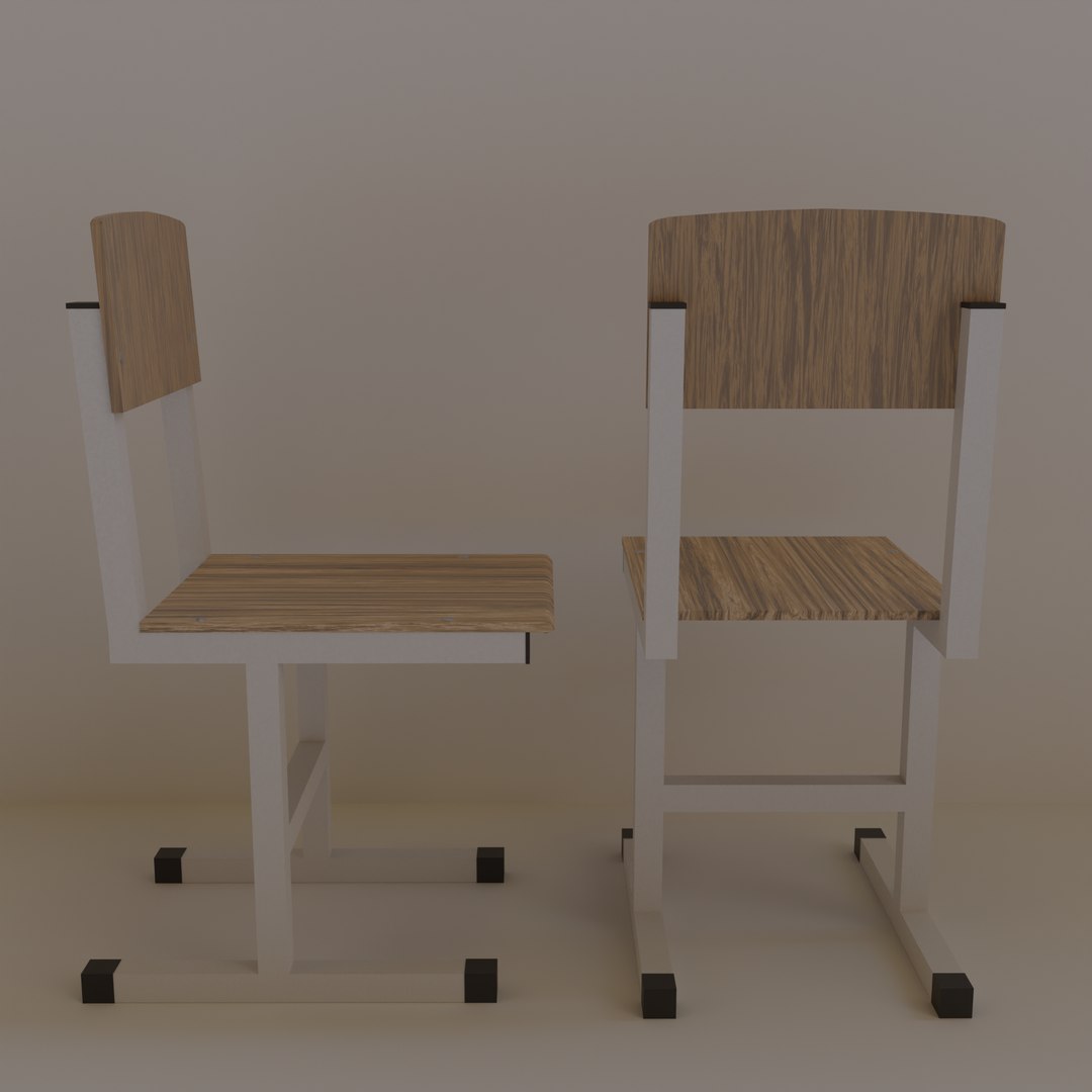 School Chair 3D Model - TurboSquid 1912325