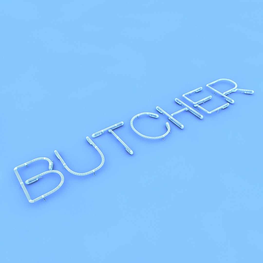 Butcher Neon Sign 3D Model - TurboSquid 1455094