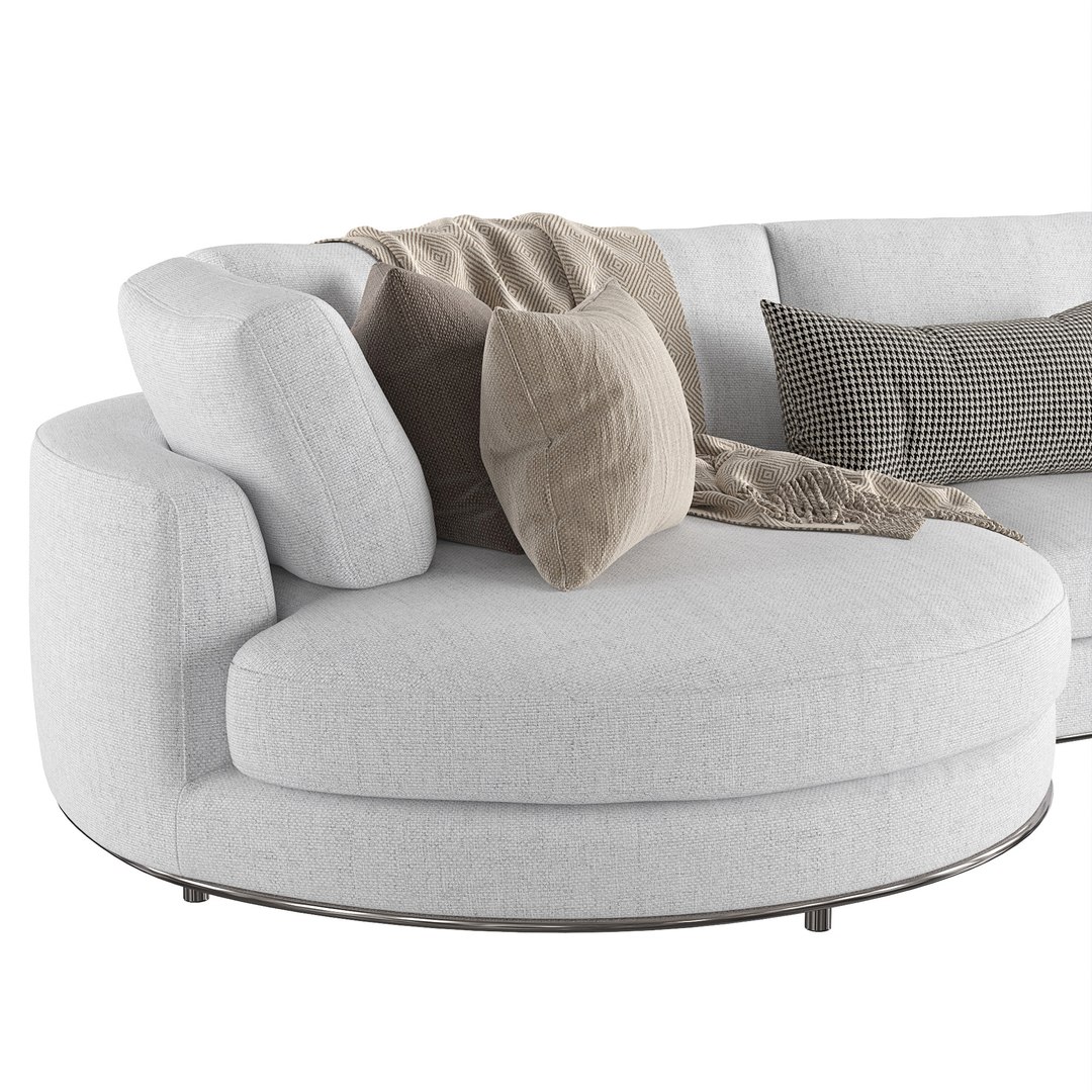 Hamilton Round Chaise Sectional Sofa Model - TurboSquid 2198631