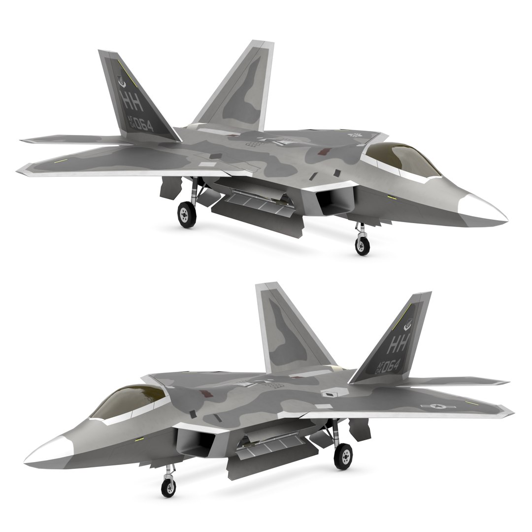 3D Lockheed Martin F-22 Raptor - Low Poly Model - TurboSquid 2347346