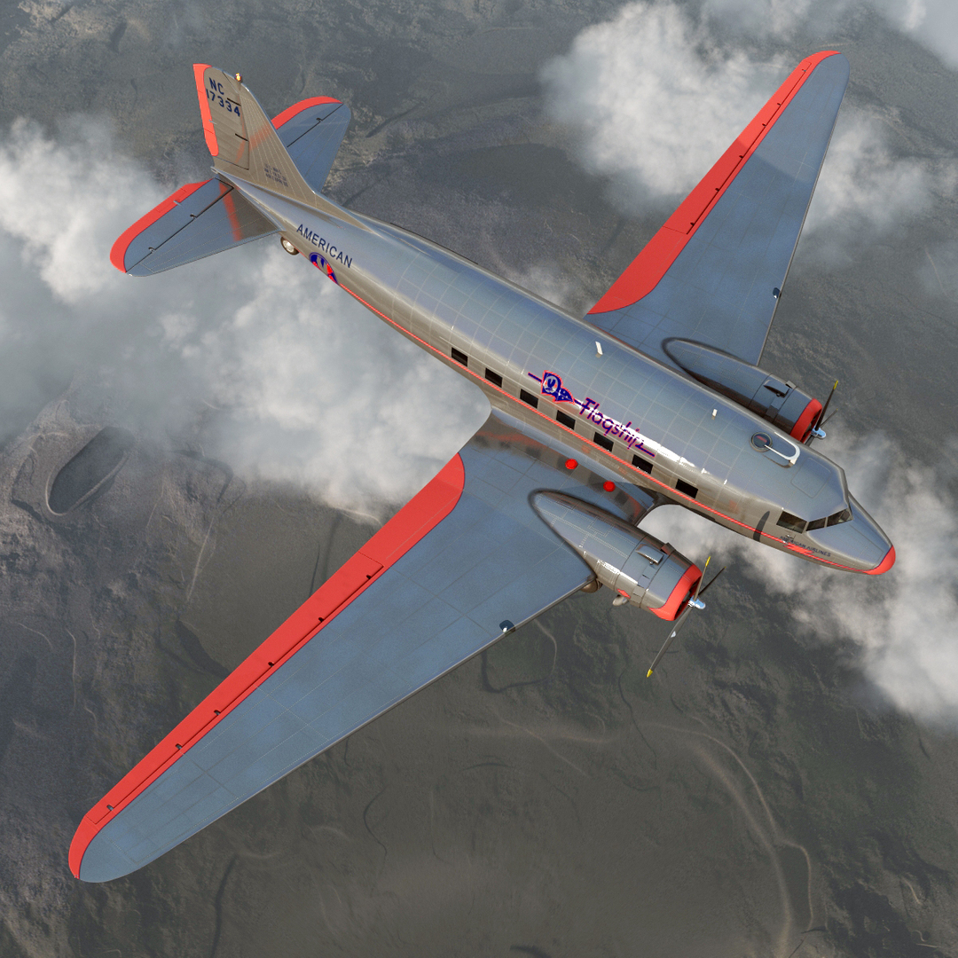 3d douglas dc-3 american airlines