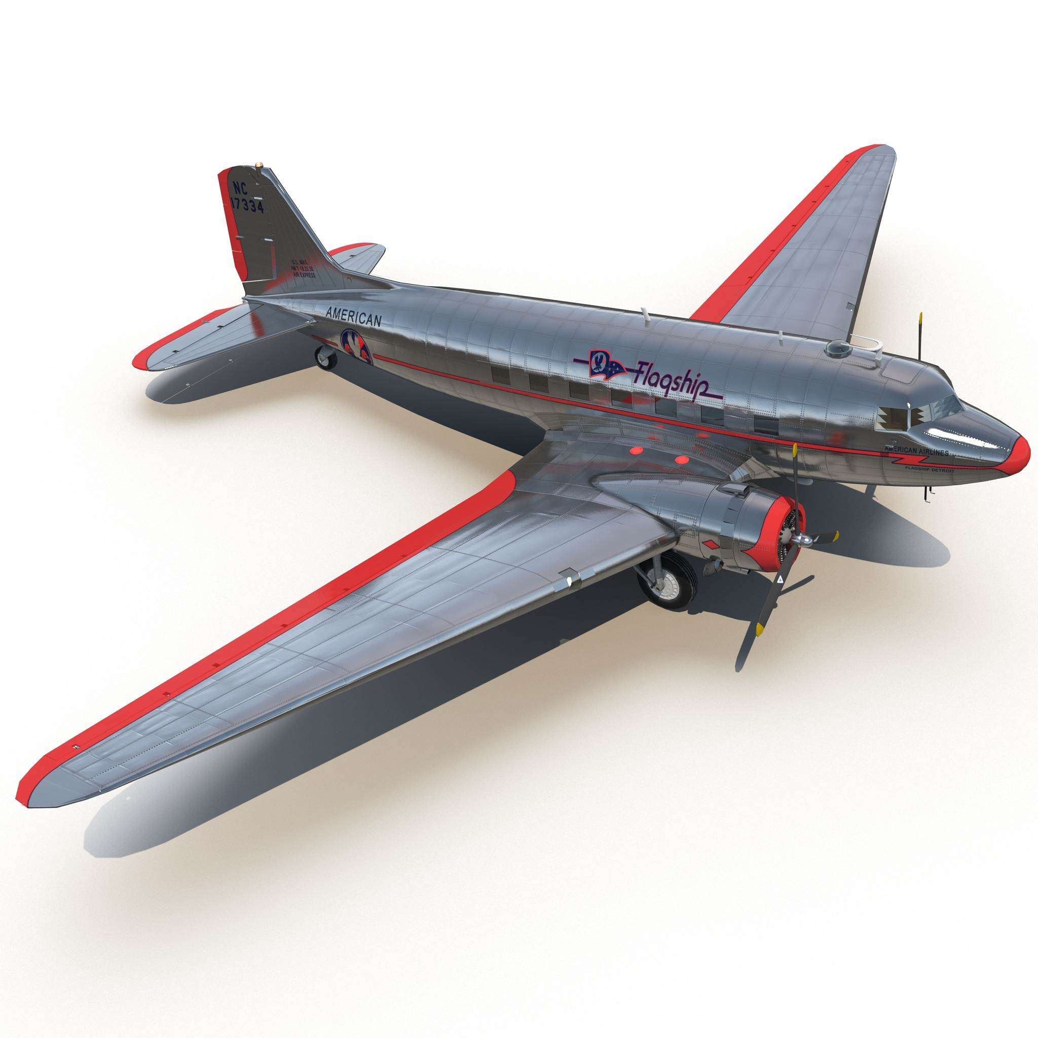 3d douglas dc-3 american airlines