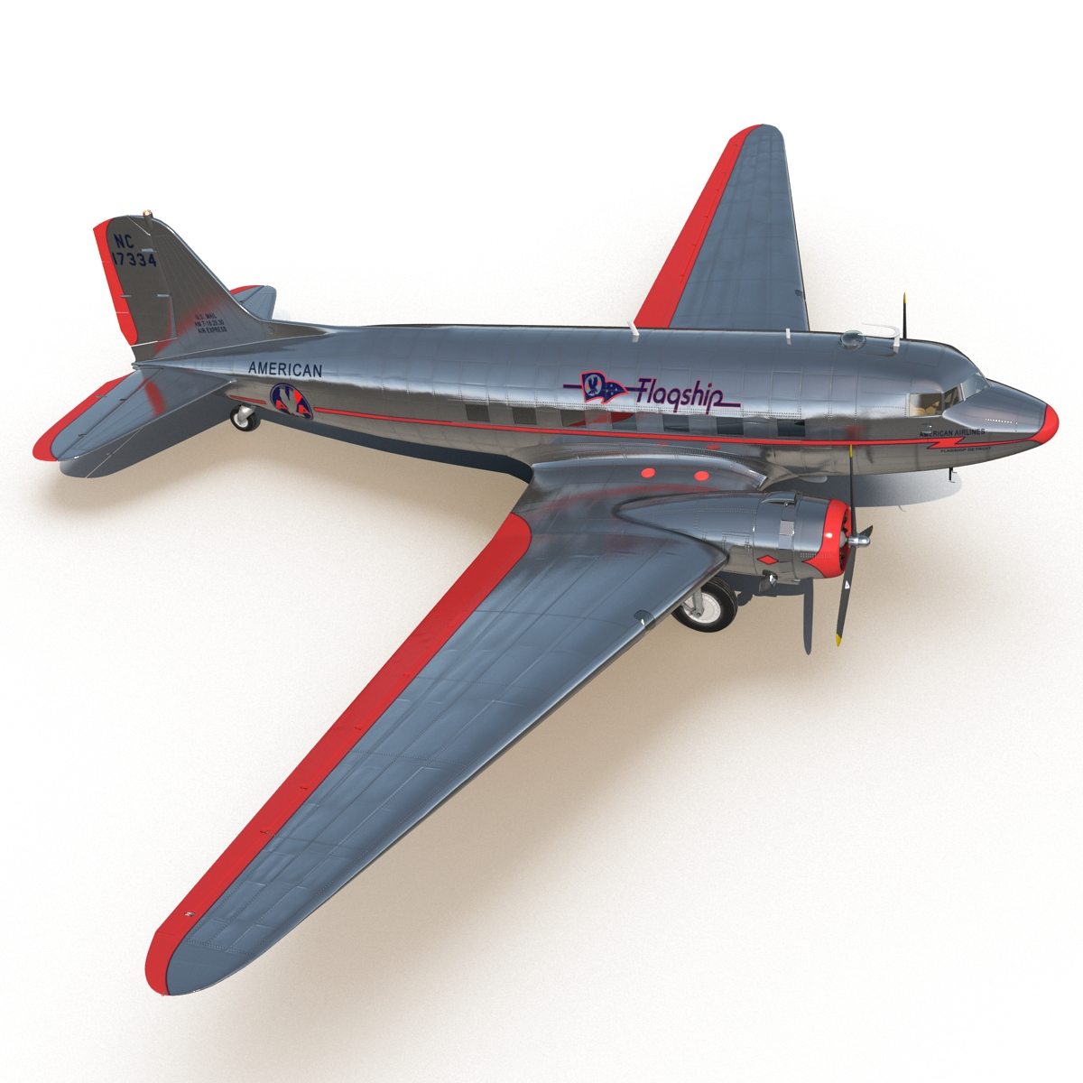 3d douglas dc-3 american airlines