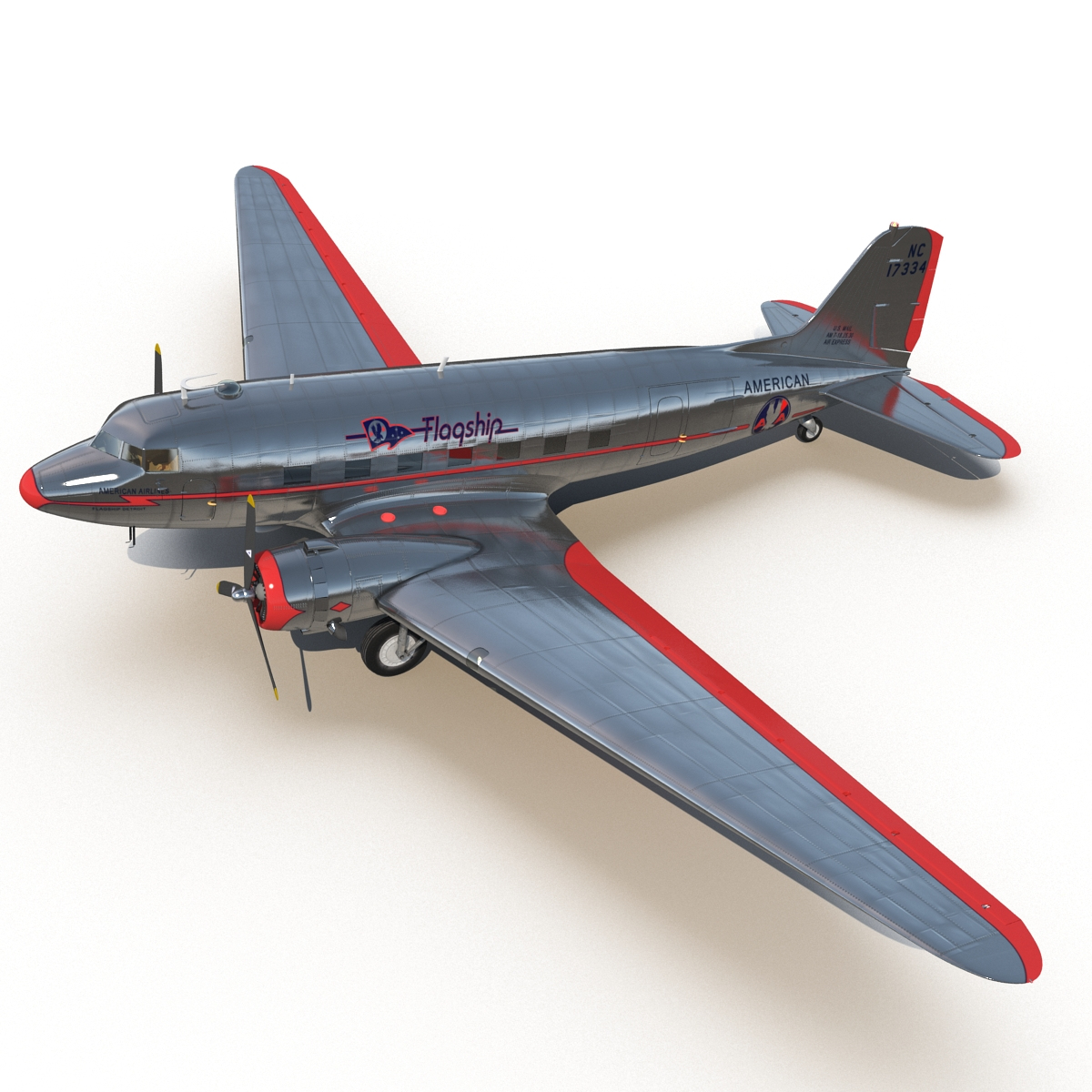 3d douglas dc-3 american airlines