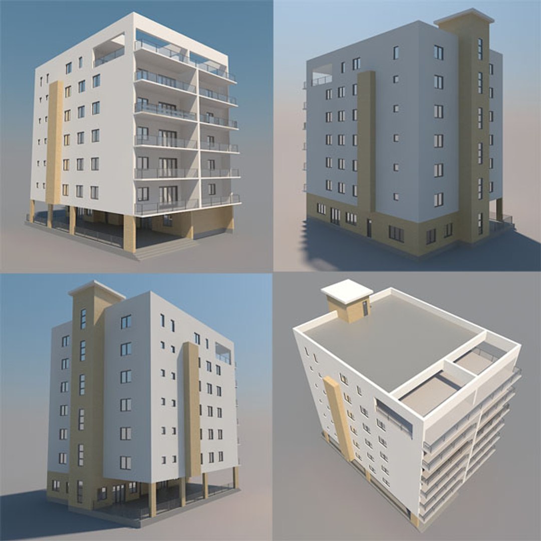 Apartment Building 3D Model - TurboSquid 1327665