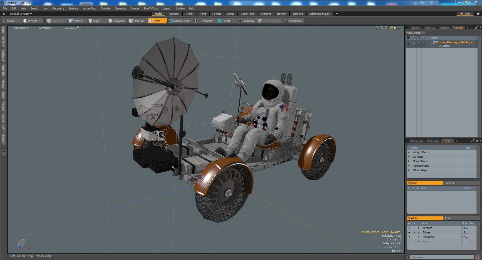 Lunar Roving Vehicle with Astronaut model - TurboSquid 1849822