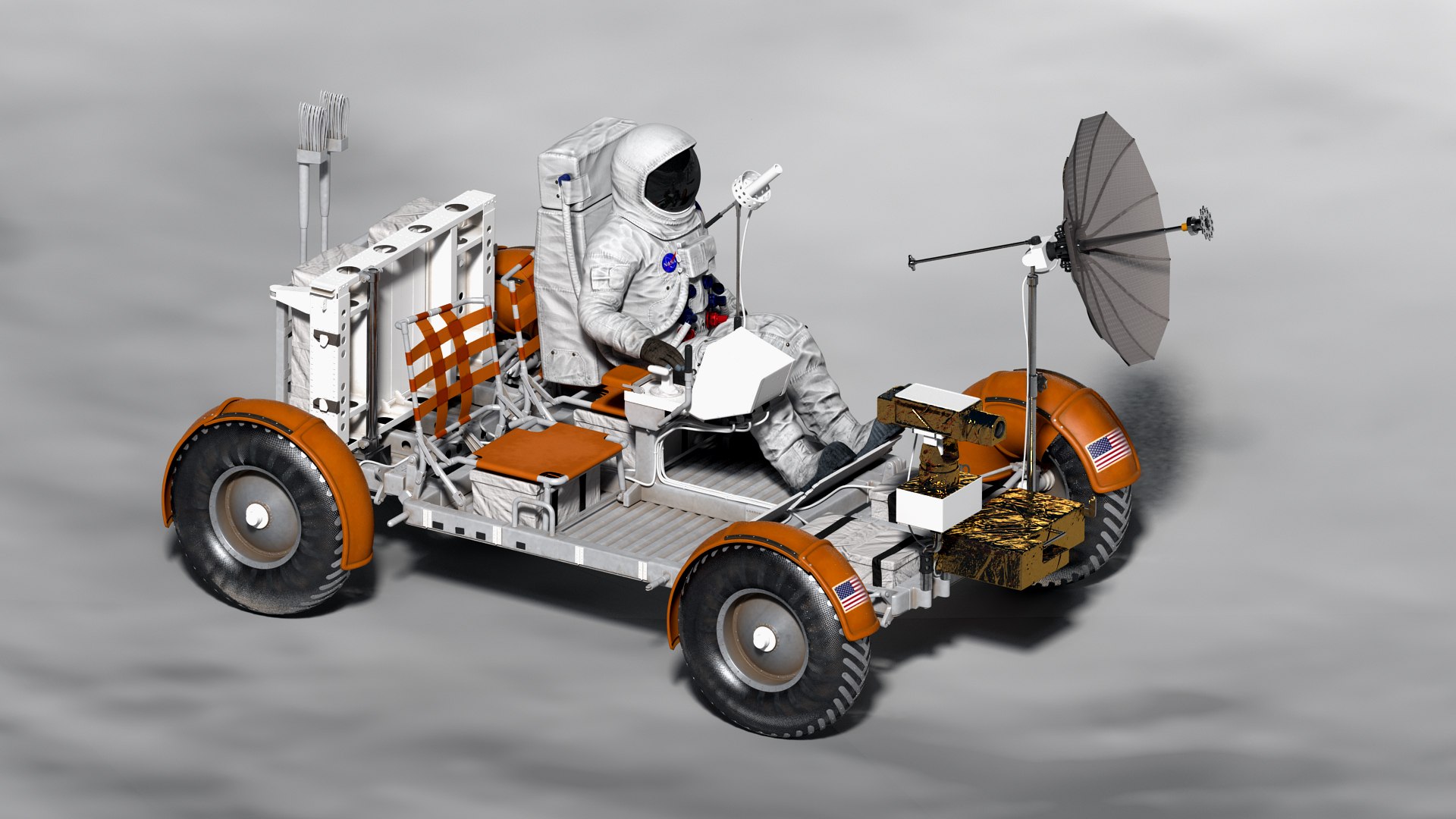 Lunar Roving Vehicle With Astronaut Model - TurboSquid 1849822