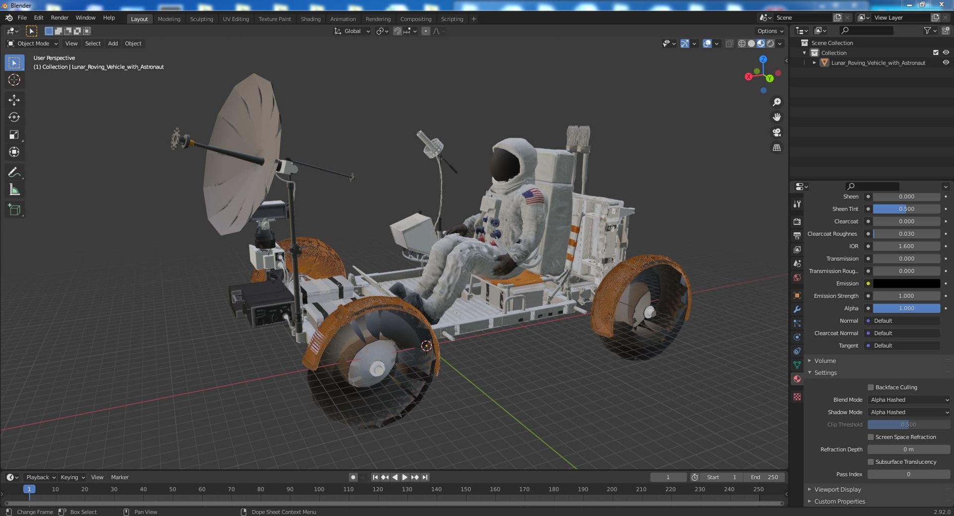 Lunar Roving Vehicle with Astronaut model - TurboSquid 1849822