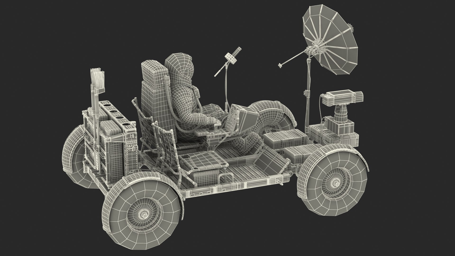 Lunar Roving Vehicle with Astronaut model - TurboSquid 1849822