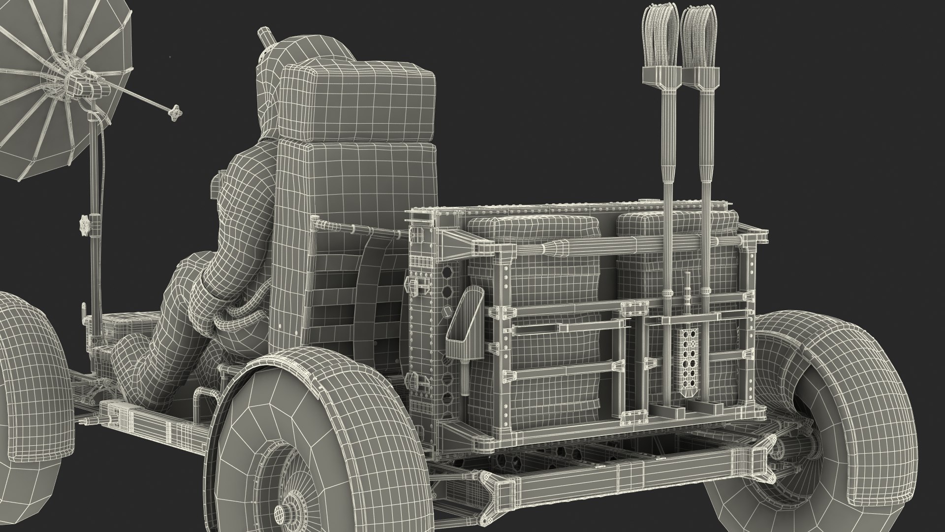 Lunar Roving Vehicle with Astronaut model - TurboSquid 1849822