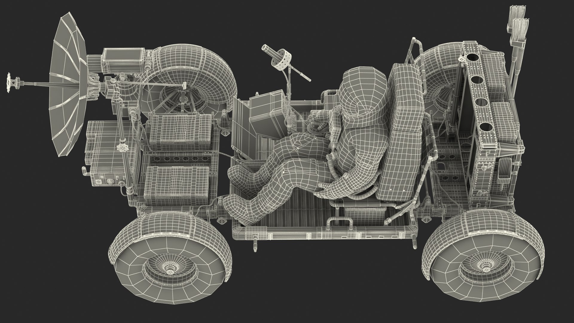 Lunar Roving Vehicle with Astronaut model - TurboSquid 1849822