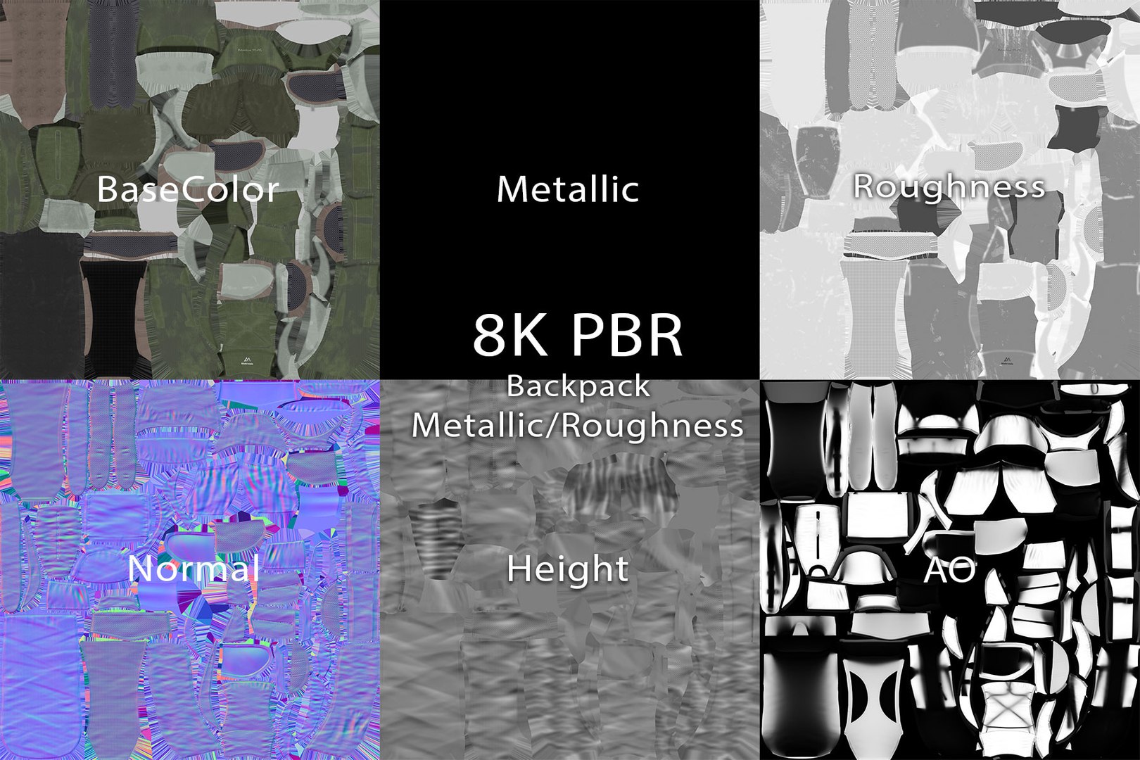 Backpack2Green 8K PBR Textures model - TurboSquid 1990018