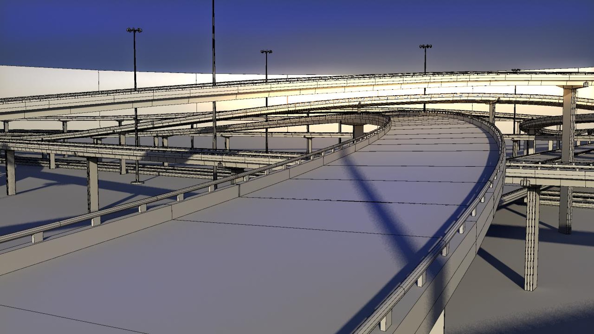 3D Freeway Roads Street Model - TurboSquid 1339730