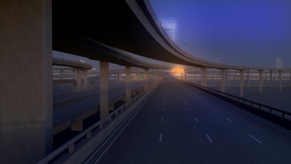 3D freeway roads street model - TurboSquid 1339730