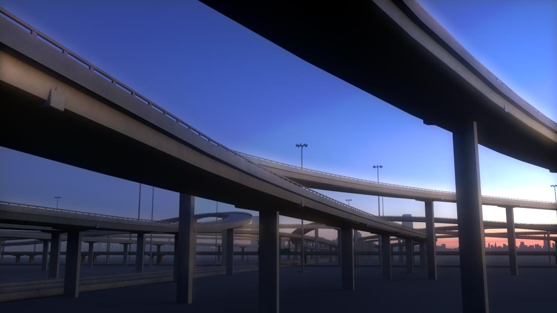 3D Freeway Roads Street Model - TurboSquid 1339730