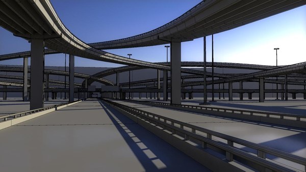 3D freeway roads street model - TurboSquid 1339730